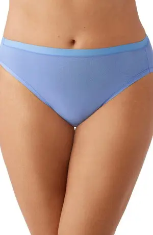 Wacoal Understated Cotton Blend High Leg Briefs Blue Hydrangea