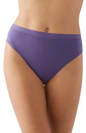 Wacoal Understated Cotton Blend High Leg Briefs Grape Compote