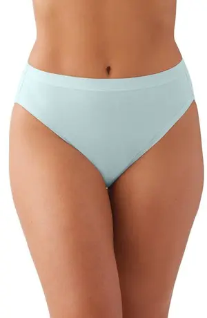 Wacoal Understated Cotton Blend High Leg Briefs Pastel Blue