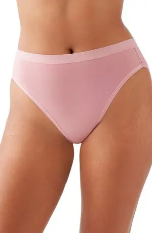 Wacoal Understated Cotton Blend High Leg Briefs Rose Elegance