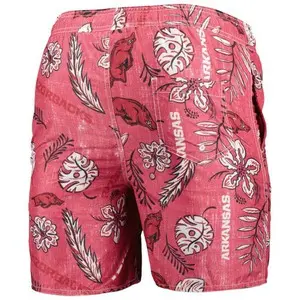 WES & WILLY Arkansas Razorbacks Vintage Floral Swim Trunks