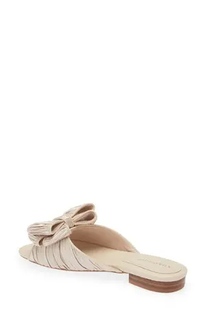 KOKO + PALENKI Dara Bow Slide Sandal - Champagne Satin