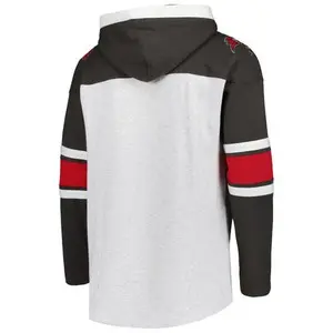 '47 Tampa Bay Buccaneers Heather Gridiron Lace-up Pullover Hoodie