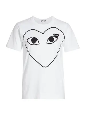 Play Comme Des Garcon Eye Heart Cotton T-shirt - White