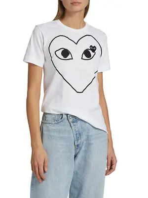 Play Comme Des Garcon Eye Heart Cotton T-shirt