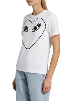 Play Comme Des Garcon Eye Heart Cotton T-shirt