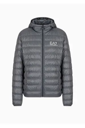 EA7 EA7 Packable Hooded Puffer Jacket - Gray