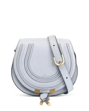 Chloé Marcie Small Saddle Bag - Graceful Blue/gold