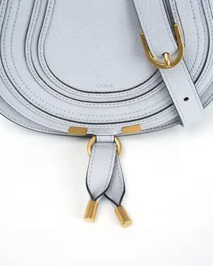Chloé Marcie Small Saddle Bag - Graceful Blue/gold