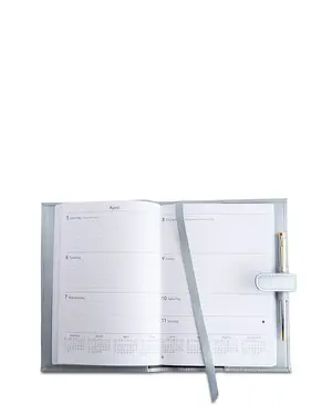 ROYCE NEW YORK Executive Leather Daily Planner Silver