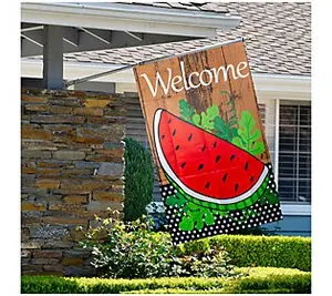 NORTHLIGHT Welcome Watermelon Slice Spring Flag 28' X 40