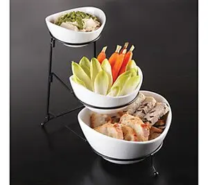 Gibson Elite Gracious Dining 3 Tier Server Set With Stand
