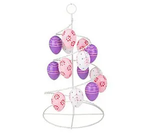 NORTHLIGHT 14.25' Floral Cut Out Easter Egg Tre E - One-color