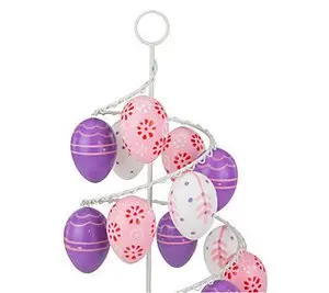 NORTHLIGHT 14.25' Floral Cut Out Easter Egg Tre E