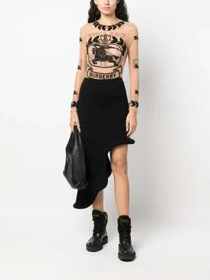 Burberry Embroidered Stretch Tulle Bodysuit