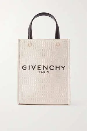 Givenchy G-tote Mini Leather-trimmed Printed Canvas Tote - Beige