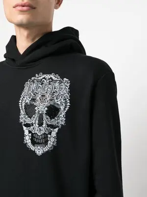 Philipp Plein Baroque Skull Cotton Hoodie