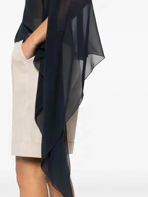 Antonelli Firenze Asymmetric Silk Blouse - Black