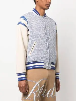 Rhude Diamond-jacquard Baseball Jacket