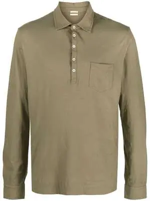 Massimo Alba Long-sleeve Cotton Polo Shirt - Green
