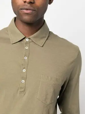 Massimo Alba Long-sleeve Cotton Polo Shirt - Green