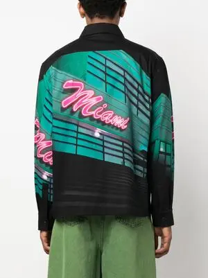 Palm Angels Miami-print Cotton Jacket
