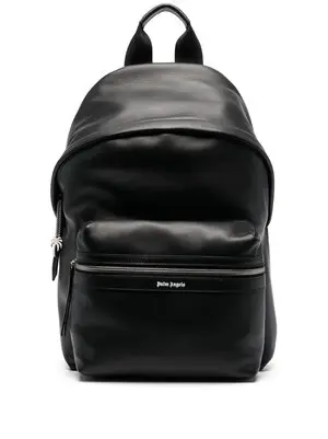Palm Angels Logo-print Leather Backpack