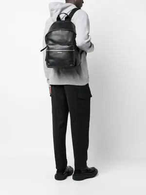 Palm Angels Logo-print Leather Backpack
