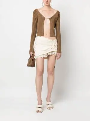 Jacquemus Asymmetric Mini Skirt - Neutrals