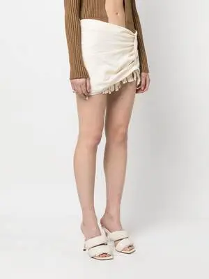 Jacquemus Asymmetric Mini Skirt - Neutrals