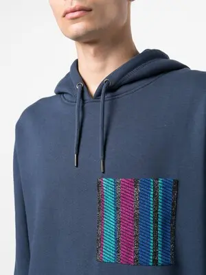 BENJAMIN BENMOYAL Striped-patch Organic-cotton Hoodie