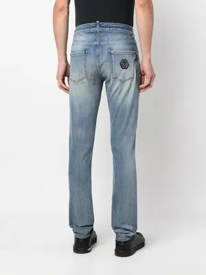 Philipp Plein Hexagon Straight Leg Jeans