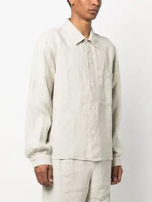 Nick Fouquet Decorative-stitching Linen Shirt