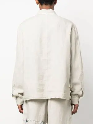 Nick Fouquet Decorative-stitching Linen Shirt
