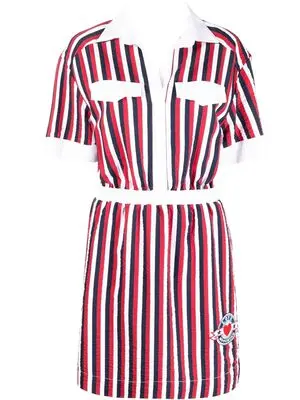 Moschino Striped Cotton-lyocell Blend Shirt Dress