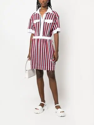 Moschino Striped Cotton-lyocell Blend Shirt Dress
