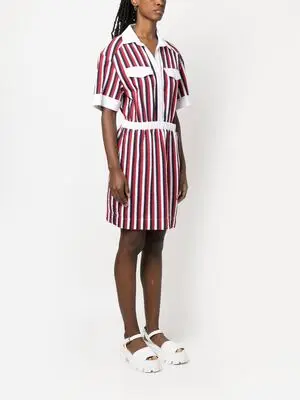 Moschino Striped Cotton-lyocell Blend Shirt Dress