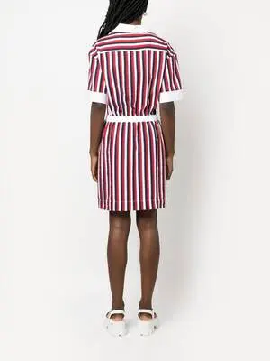 Moschino Striped Cotton-lyocell Blend Shirt Dress