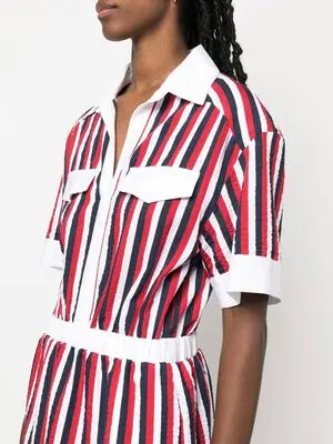 Moschino Striped Cotton-lyocell Blend Shirt Dress