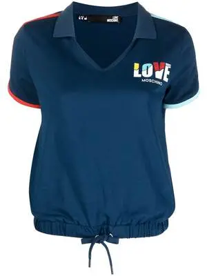 Moschino Logo-print Drawstring Polo Top