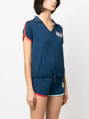 Moschino Logo-print Drawstring Polo Top