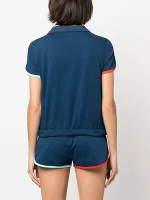 Moschino Logo-print Drawstring Polo Top