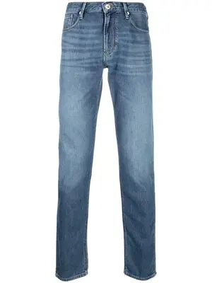 Emporio Armani Slim-fit Faded Jeans - Blue