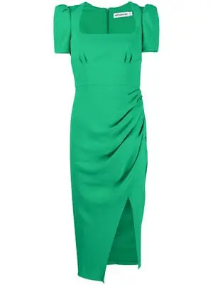 SELF-PORTRAIT Gathered Puff-sleeve Dress