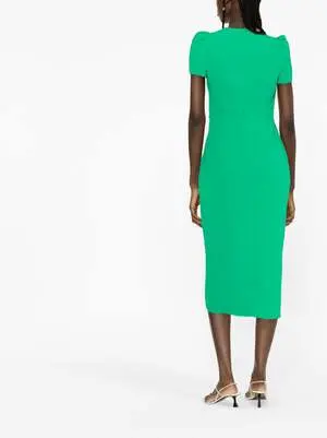 SELF-PORTRAIT Gathered Puff-sleeve Dress