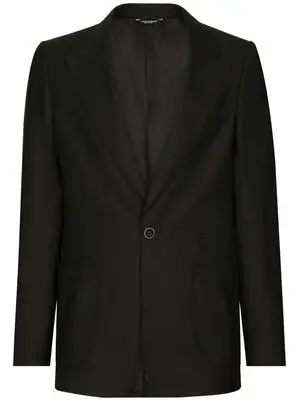 Dolce & Gabbana Portofino Single-breasted Wool-silk Blazer - Black