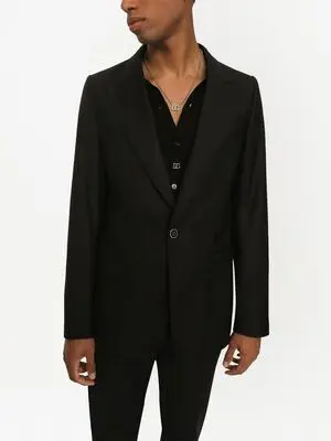 Dolce & Gabbana Portofino Single-breasted Wool-silk Blazer - Black