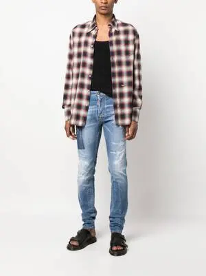 Dsquared2 Light Wash Logo Patch Jeans