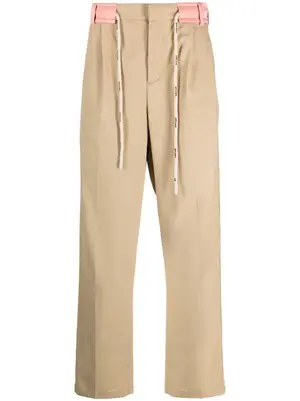 Palm Angels Drawstring-waist Straight-leg Trousers