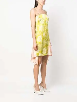 Dsquared2 Floral-print Draped Dress - Yellow